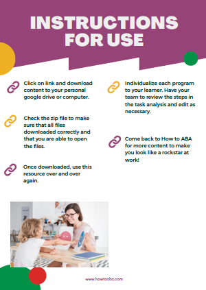 Editable Task Analyses for Teaching Life Skills - How to ABA